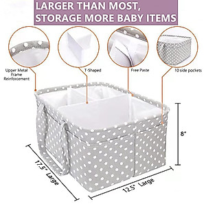 QiANBiRD Baby Diaper Caddy Organizer for Boy Extra Large Nursery Storage Basket Bin Portable Holder Tote bag for Changing Table Car baby shower gifts Registry Newborn Essentials Must Have item