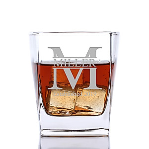 Personalized Cube Rocks Whiskey Glass | Groomsmen or Groomsman Gift Idea