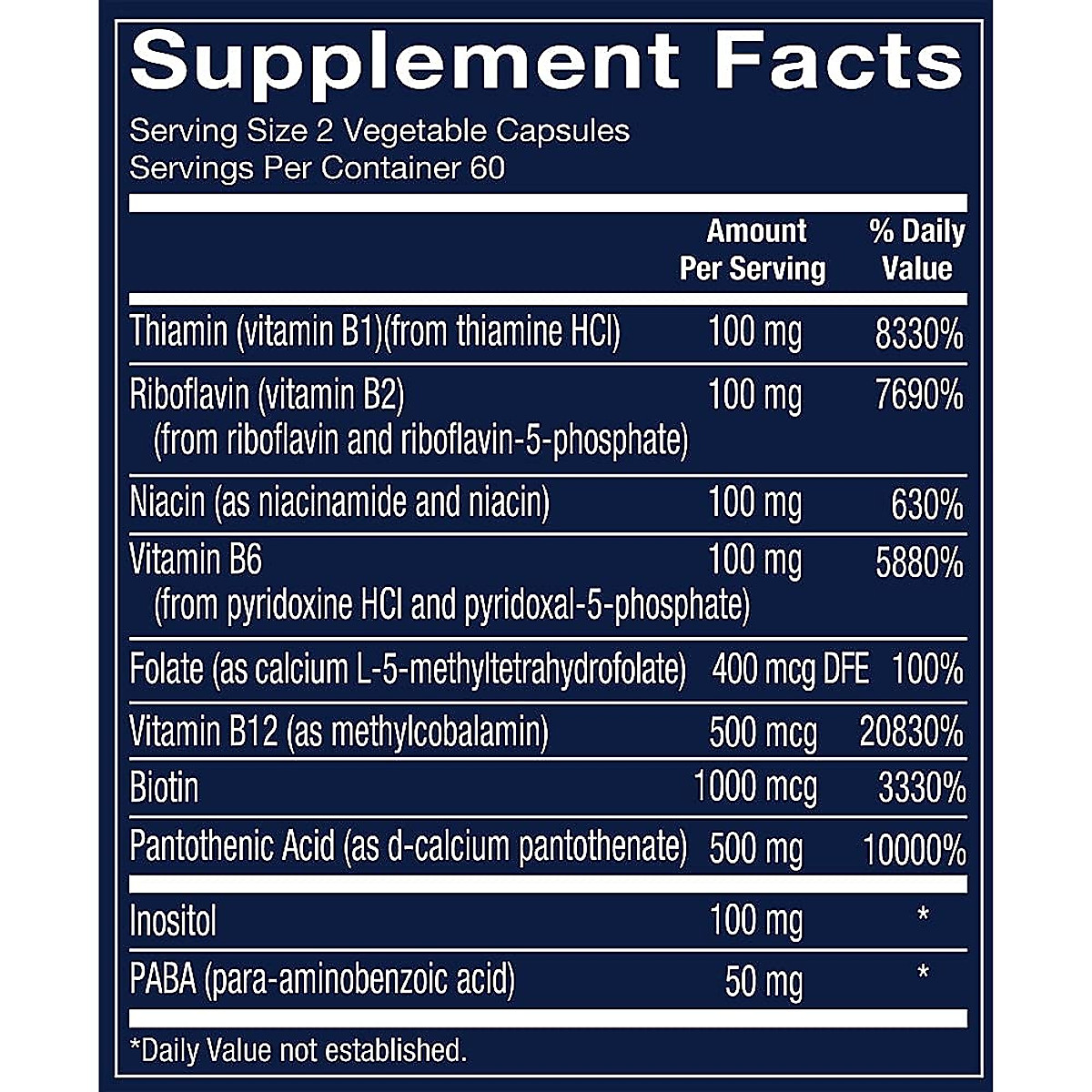 Vthrive Bioactive B-Complex - Vitamin B + Active Coenzymes for Energy Production (120 Vegetable Capsules)