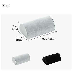 Dreamhousey 2 Pack of Flannel semi-round pillow jewelry display stand, Chain necklace bracelet pendant holder jewelry store counter display props for selling (2, black)