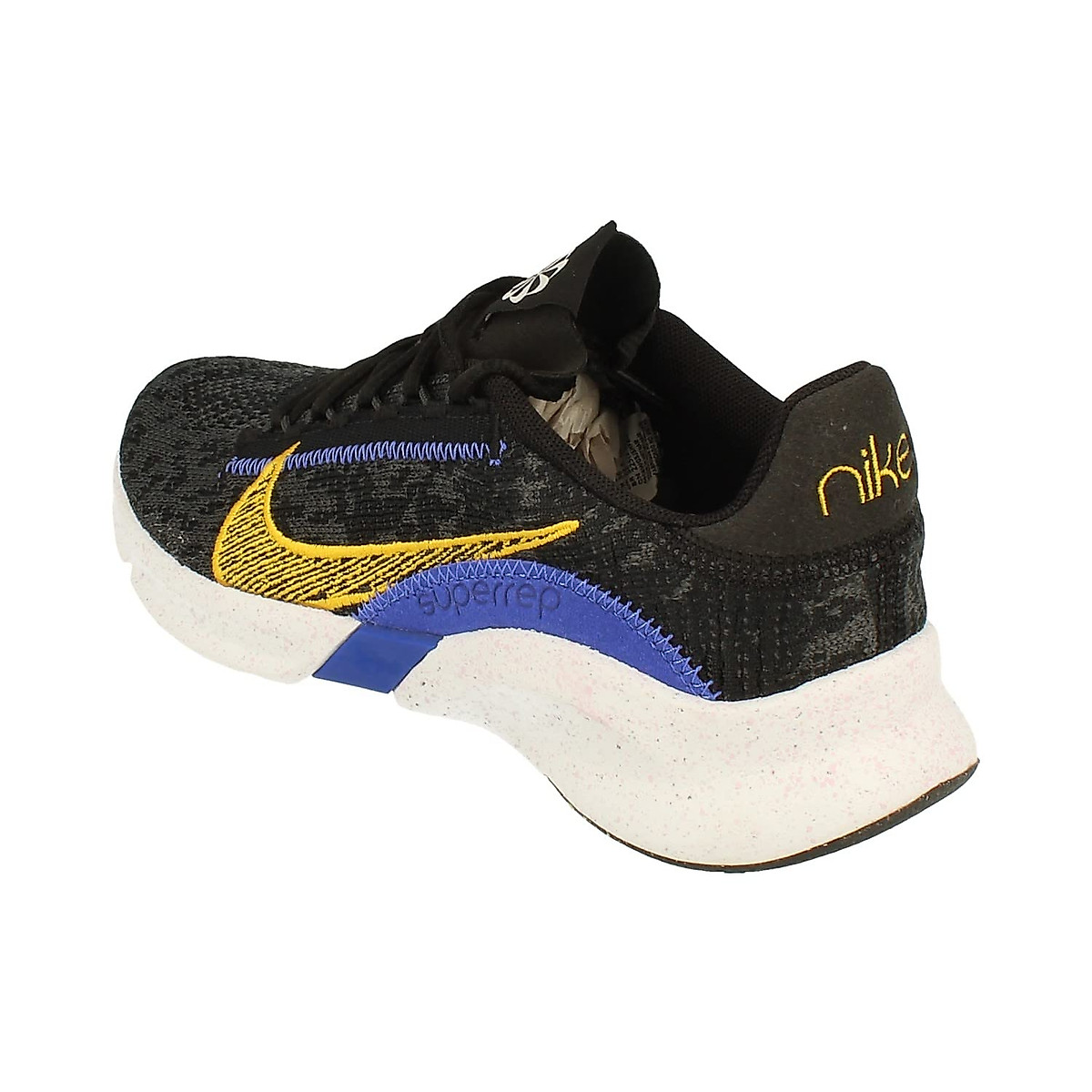 Nike Womens Superrep Go 3 NN FK Trainers DQ0305 Sneakers Shoes (UK 6 US 8.5 EU 40, Black Yellow Ochre 001)