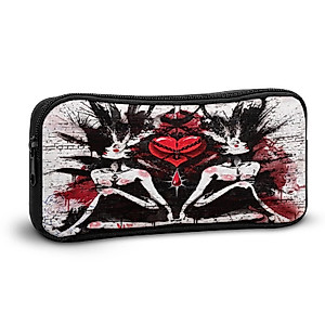 Graffiti on A Brick Wall Two Women Pencil Case Pencil Pouch Coin Pouch Cosmetic Bag Office Stationery Organizer