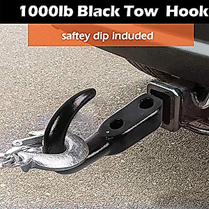 XSTRAP STANDARD 2PK Universal Recovery Tow Hooks 10000LBS Black Forged Tow Hooks Compatible with Jeep Ford Dodge Chevy Chevrolet GMC Toyota Pickup Truck