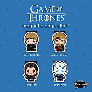 Re-marks “Game of Thrones” Character Bookmarks, Magnetic Page Clips, 2 Sets of 4 Page Clips, 8 Clips Total