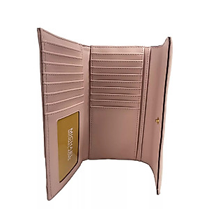 Michael Kors Wallet for Women Jet Set Travel Collection Trifold Wallet for Women, Powder blush, Casual, 35R4GTVF9V