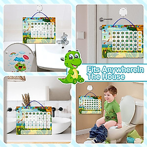 Potty Trainning Chart for Toddlers Fun Kids Toilet Incentives Sticker with 35Pcs Dino Potty Magnetic Reward Stickers