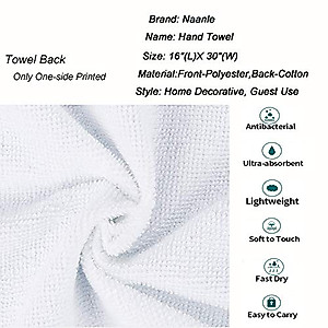 Naanle Boho Luxurious Gold Lotus Flowers Print Soft Highly Absorbent Large Decorative Hand Towels Multipurpose for Bathroom, Hotel, Gym and Spa (16 x 30 Inches,Black)