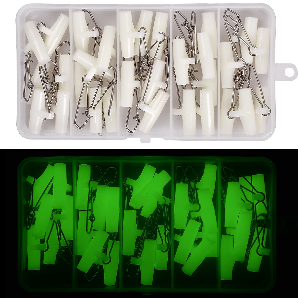 Fishing Line Sinker Slides with Duo Lock Snaps High Strength Sinker Slider Swivel Snap Saltwater Sinker Weights Connector Fishing Tackle Kit