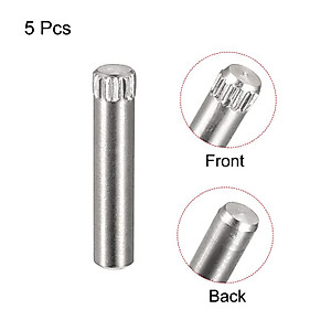 Tool parts 5x25mm 304 Stainless Steel Dowel Pins - 5Pcs Knurled Head Flat End Dowel Pin
