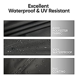 loriano Patio Furniture Covers 4 Piece, Outdoor Furniture Covers Waterproof, 600D Heavy Duty Lawn Patio Covers Set Grey-Black