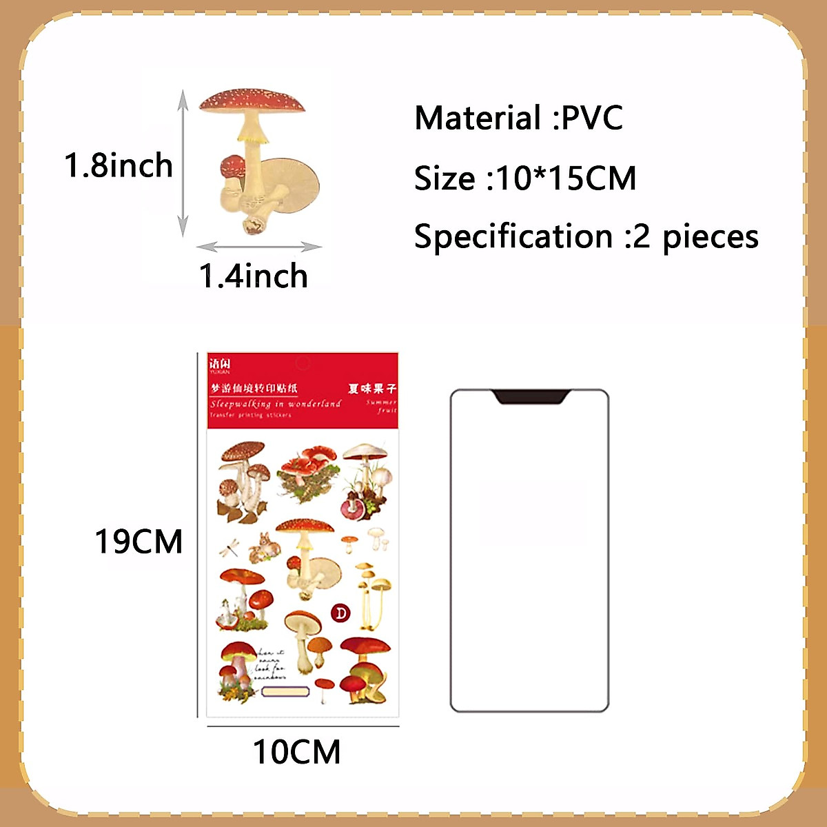 Rub on Transfers for Crafts, 16Sheets Mushroom Rub on Transfer Stickers Rub on Stickers Transfer Stickers Rub on Transfer Rub on Transfer Paper Rub on Decals Transfers for Crafts for Scrapbook DIY