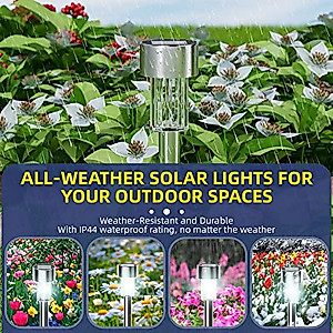 Cvosua Solar Outdoor Lights 12 Pack, Waterproof Outdoor Lights, Solar Garden Lights, Solar Powered Landscape Lighting for Pathway, Patio, Yard, Lawn, Walkway, Deck and Driveway