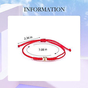 Initial Bracelet for Women Men Initial C Charm Letter Bracelets Red String Bracelets with Initials Handmade Rope Braided Personalized Birthday Gifts-26 Initials Available (C)