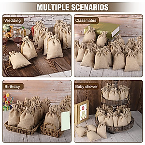 ANPHSIN 75 Pcs Small Burlap Gift Bags with Drawstring - 5.4" x 3.7" Burlap Favor Sacks, Mini Gift Wrapping Bags for Wedding Baby Shower Classmates Festival Party Favors, DIY Craft