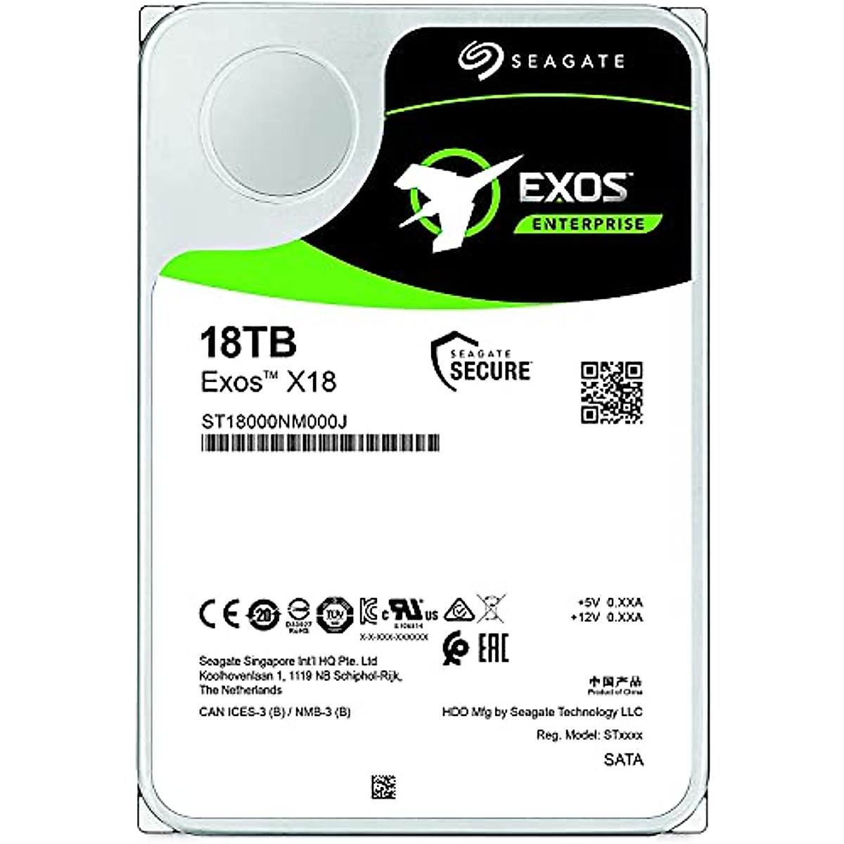 Seagate Exos X18 54TB Enterprise HDD (18TB x 3)– CMR 3.5 Inch Hyperscale SATA 6Gb/s, 7200 RPM, 512e and 4Kn FastFormat, Low Latency, Crypto Chia Mining - ST18000NM000J (Renewed)