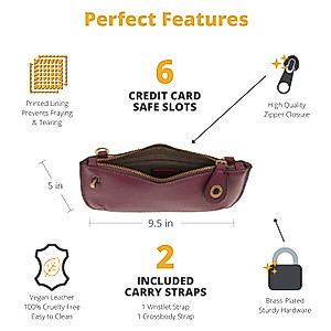 Joy Susan Women's Fashion Purse Mini Crossbody Wristlet Clutch Handbag - Plum