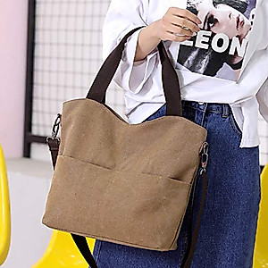 DOURR Hobo Handbags, Canvas Crossbody Bags for women Fashion Crossover Purse Cotton Shoulder Bag (Gray-01)