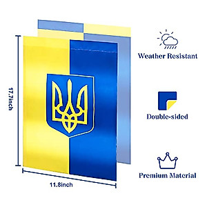 Ukraine Garden Flag Outdoor Decorations - 12 x 18 Inch Double-Sided Nationality Ukraine Flag Sign, Ukrainian Outdoor Decorations