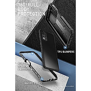 i-Blason Armorbox Designed for Samsung Galaxy A23 5G Case/A23 4G Case (2022 Release) with Kickstand & Belt Clip Holster, Full Body Protective Bumper Case with Built-in Screen Protector (Black)