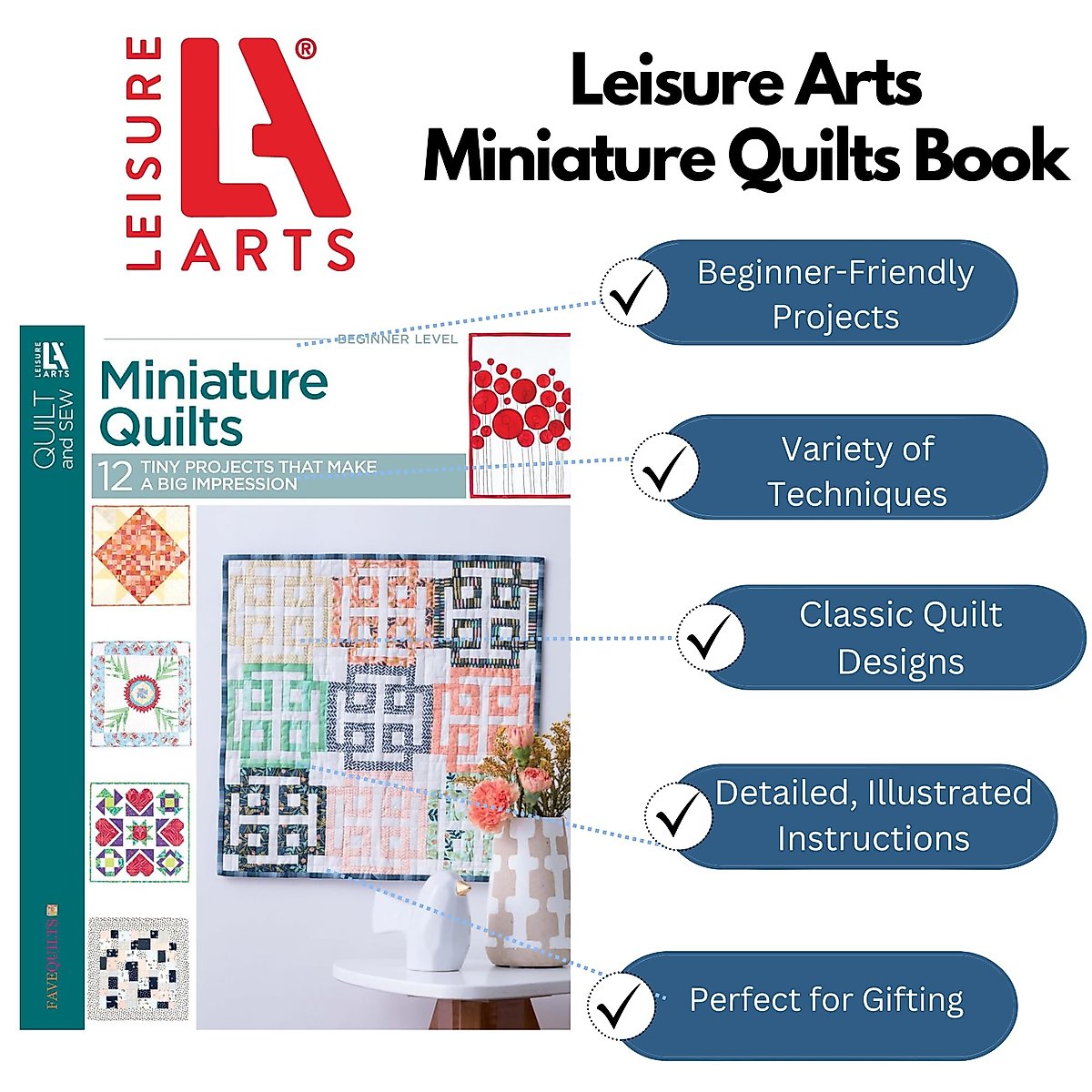 Leisure Arts Quilt and Sew Miniature Quilts Quilting Book, Quilting Books, Quilt Books, Patterns for Quilting, Patterns, Books and Patterns, Pattern Books