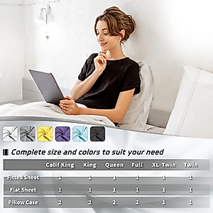 EaseHome Beige Full Size Sheets Set Deep Pocket to 18 inch Mattress 4 Piece - Premium Bedding Sheets & Pillowcases Collection - Extra Soft Wrinkle, Fade, Stain Resistant