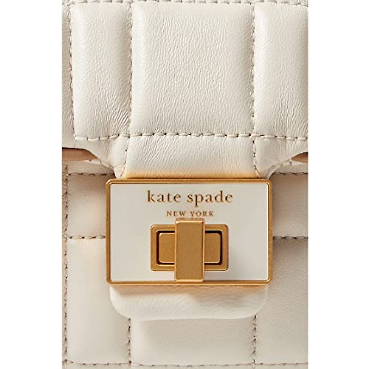 Kate Spade New York Evelyn Quilted Leather Small Shoulder Crossbody Ivory One Size