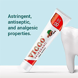 Vicco Vajradanti Herbal Toothpaste 18 Herbs and Barks - Pack of 3 (100g) - Specially Packed and Exported by Behal International