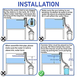 AMOSIJOY 172GPH Canister Filter, Ultra-Quiet External Aquarium Filter with Free Media for Large Fish Tanks and Aquariums (172GPH)