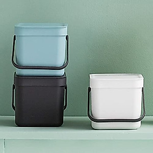 UNNIQ Trash can, 1pc Plastic Rectangular Small Trash Bin, Waste Paper, Trash Bin Container, with Handle, for Bathroom, Kitchen, Home Office, Dormitory Size: 22 * 27.9 * 40.1cm