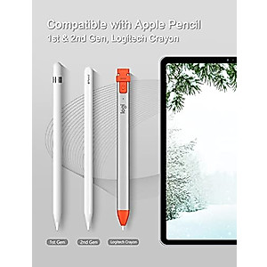 MEKO 4 Pack Upgraded 0.72mm Fine Ponit Precise Replacement Tips for Apple Pencil 1st/2nd Generation & Logitech Crayon, Wear-Resisting Pen Nibs for iPad Pro/Air/Mini Pencil - White