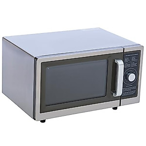 FSE Commercial Microwave with Dial Control, 1 Cubic Feet Interior, Stainless Steel, 1000 Watts, UL and NSF Approved