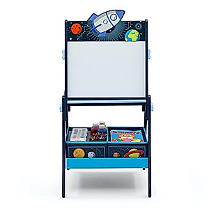 Delta Children Space Adventures Wooden Activity Easel with Storage - Ideal for Arts & Crafts, Drawing, Homeschooling and More - Greenguard Gold Certified, Blue