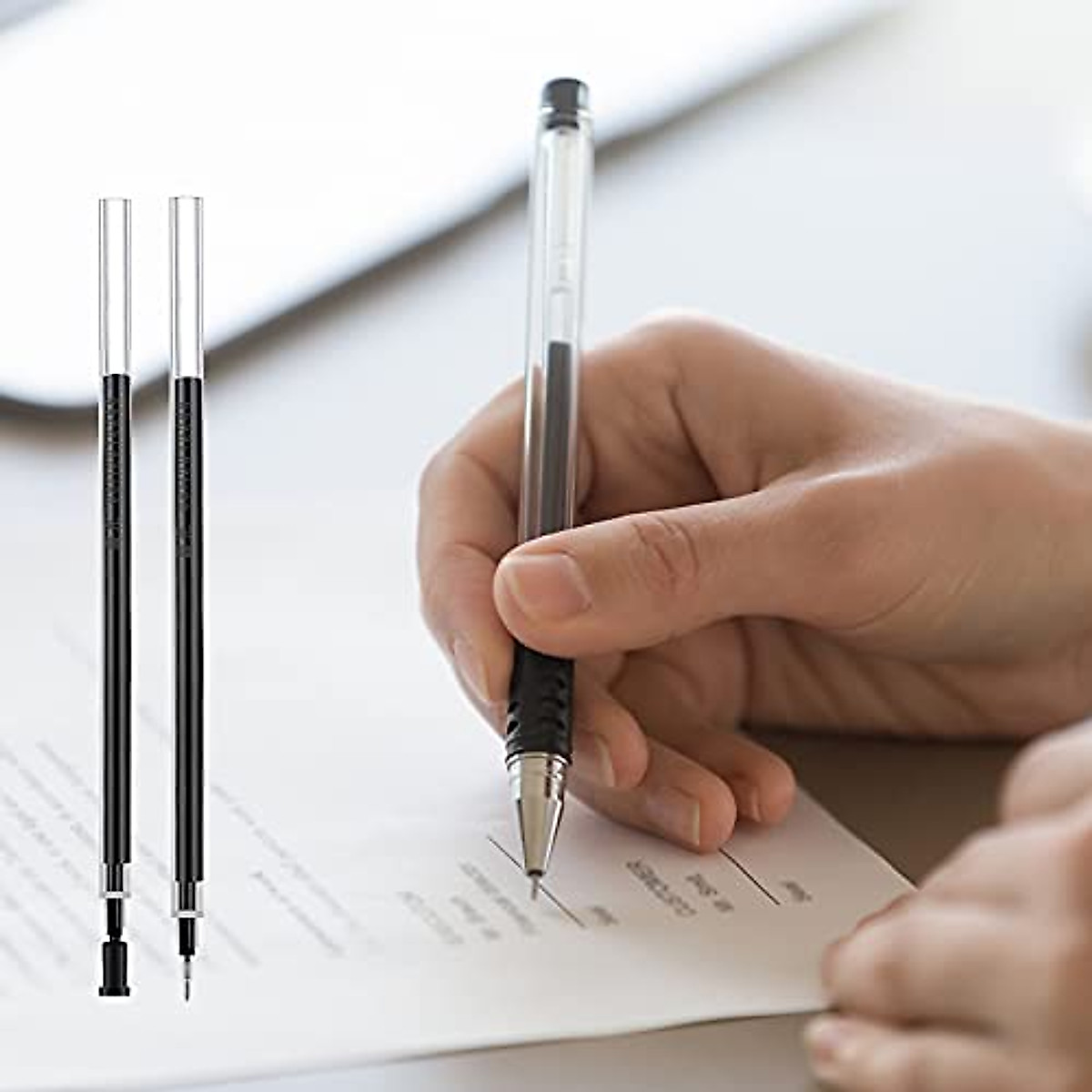 M&G Gel Ink Refill, Extra Fine Needle Tip 0.5mm Black Ink Refills for Liquid Gel Pens, Universal Size Refill- Pack of 20 with Pen Bag (AGR640C3)