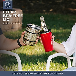 ORCA Double Barrel 24 oz Stainless Steel Insulated Whiskey Barrel Design Cup | Double Walled Vacuum Sealed for Superior Temperature Retention — Official Pitmaster Hydrator Design