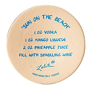 Enesco Designs by Lolita Sun on The Beach Artisan Hand-Painted Wine Glass, 1 Count (Pack of 1), Multicolor