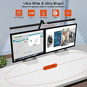 Svcouok 24W Desk Lamps for Home Office - Bright Tall Desk Lamp with Clamp 3 Color Dimmable Architect Desk Lamp Office Lights for Desk Monitor Studio Reading