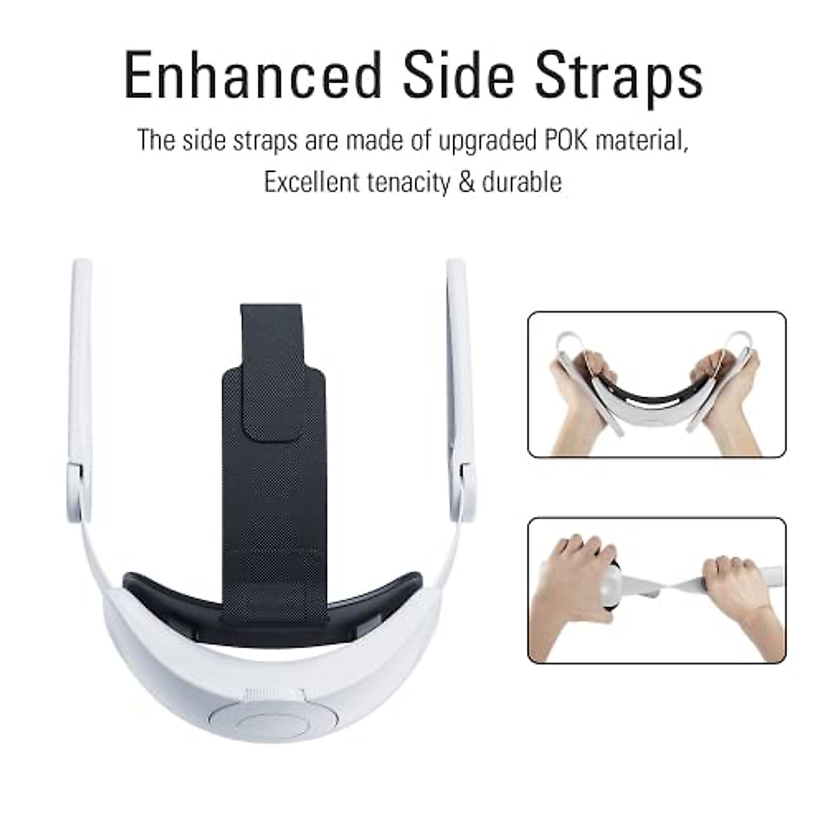 2023 Upgraded Head Strap for Oculus Quest 2, Elite Strap Replacement with Both TPU Silicone Pad & PU Sponge Pad, Comfort Head Strap Accessories Ensures Relaxed Video Games