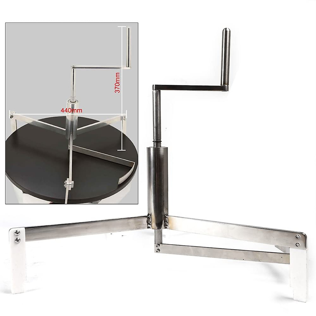 40cm Crepe Spreader Round Stainless Steel Crepe Batter Spreader Manual Non-Stick Pancake Pizza Batter Spreader Tool Crepe Maker Machine (Silver)