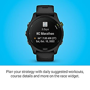 Garmin 010-02641-20 Forerunner® 255 Music, GPS Running Smartwatch with Music, Advanced Insights, Long-Lasting Battery, Black