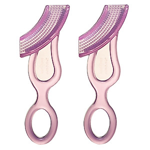 Brilliant Oral Care Baby’s First Toothbrush, Smooth Silicone Bristles Gently Clean Tender Teeth and Gums, for Ages 4+ Months, Pink, 2 Count