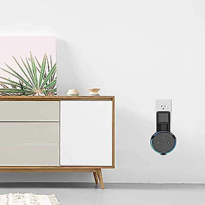 WALI Outlet Holder, Echo Dot 3rd Gen Wall Mount Stand, for Alexa Smart Home Speakers Voice Assistants Space Saving Accessories with Cable Management, (AMM002-B), 1 Pack, Black