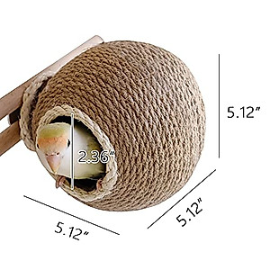 Kelendle Natural Coconut Husk Bird Nest Coco Shell Bird House Bird Coconut Hideaway Parrot Coco Hut Nest Parakeet Coconut Nest for Bird Cage Decoration (Nest)
