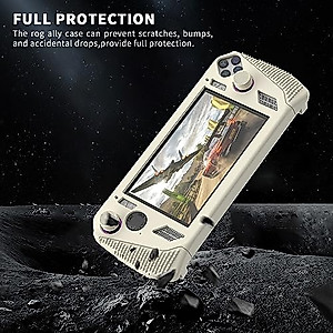 WOOPIT Silicone Case Compatible ASUS Rog Ally Gaming Handheld Console Protector,Anti-Scratch Drop-Proof Non-Slip Full Protective Rog Ally Case with 2 Pair Thumb Grips