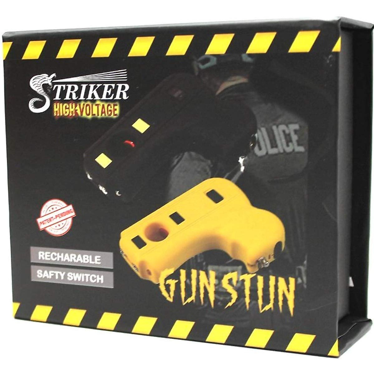 Dev Multicolored Gun Stun Gun with Led Light Rechargeable Safety Disable Pin (Black SH 13292)