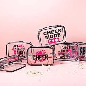 Abbylike 12 Pcs 7 x 4.7 x 2.4'' Cosmetic Bag Gifts Accessories for Makeup Bags PVC Cheer Case Clear Toiletry Zipper Pouch for Women Christmas Xmas