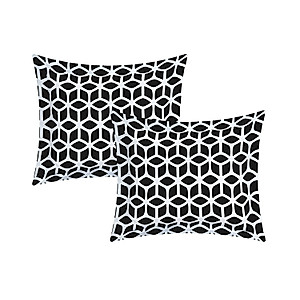 Chic Home Black Reversible Bed in a Bag Duvet Cover Set, King Size (3 Piece), Elizabeth - Geometric Diamond Print Design Microfiber Bedding with Zipper Closure - Duvet & Pillow Shams