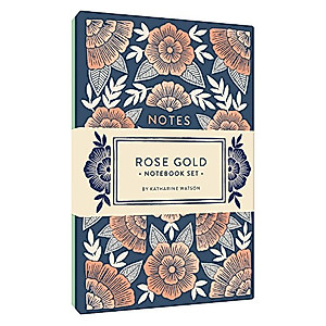 Rose Gold Notebook Set: Two Foil-Stamped Notebooks