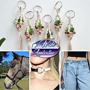 FANDAMEI Metal O Ring，50 Pcs Silver Multi Purpose Metal O Ring for Macrame, Camping, Dog Leashes, Hardware, Bags and More Craft Project - 16mm, 21mm, 25mm, 32mm, 38mm