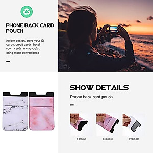 Hemobllo 2Pcs Mobile Phone Card case Cellphone Back Wallet Bag Phone Holder Stick on Stick on Cell Phone Wallet Phone Cards Cases Wallet Purses Sticky Phone Lycra Pocket Bracket Sticker