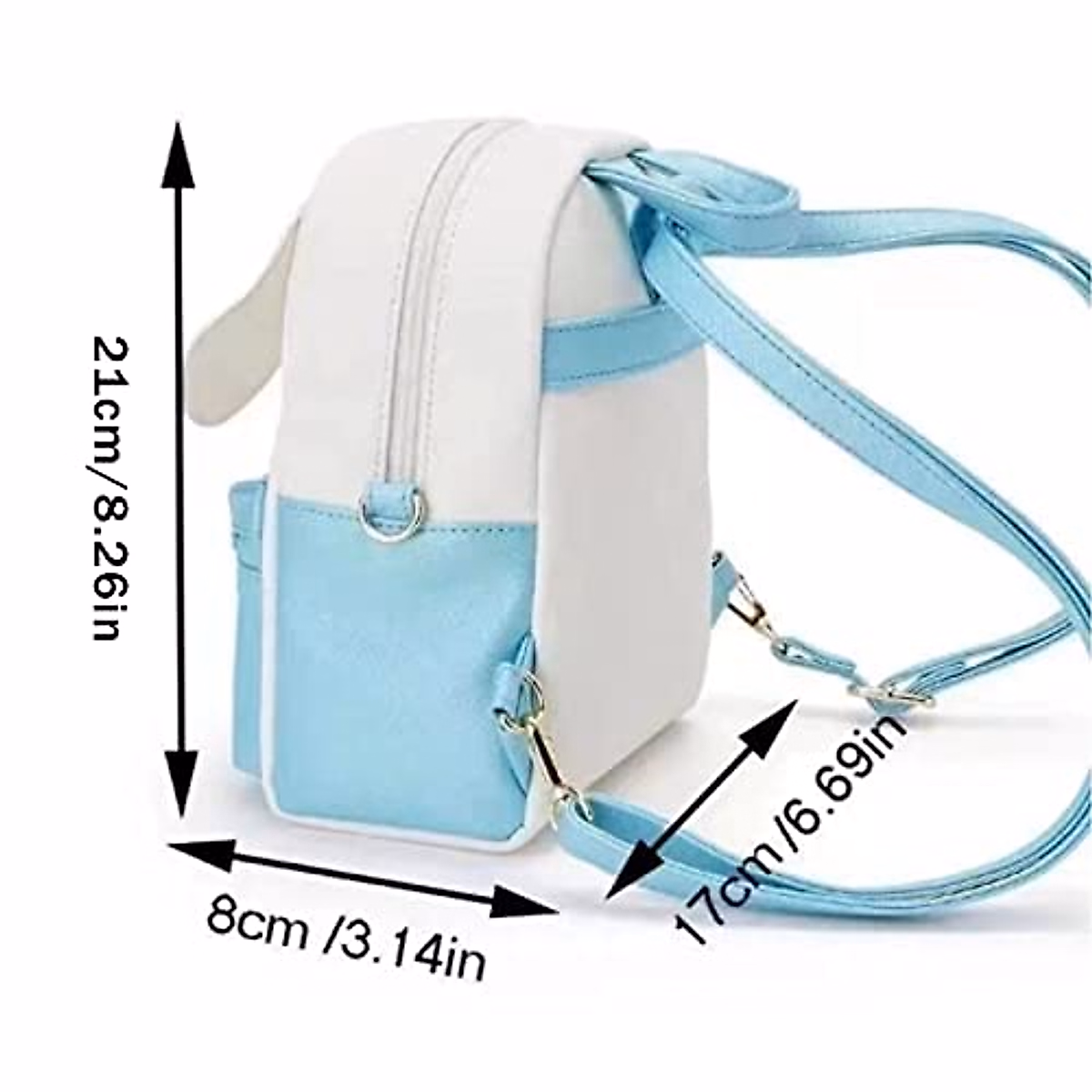 Cartoon Anime Mini Backpack with key chain Cute PU Shoulder Bags Cosplay Handbag for Girls (Black 1)